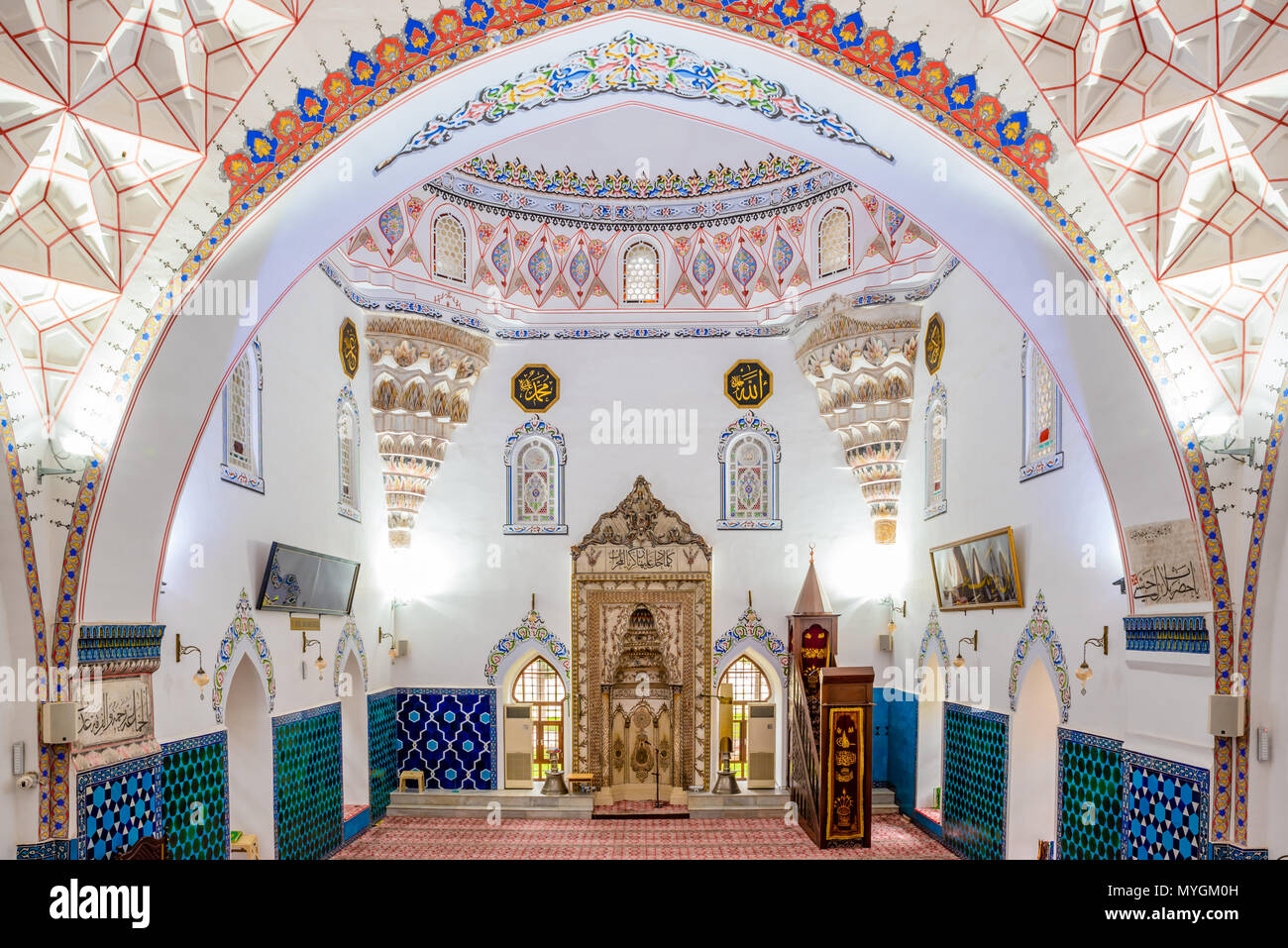View of Murat II mosque at Muradiye complex or Complex of Sultan Murat ...