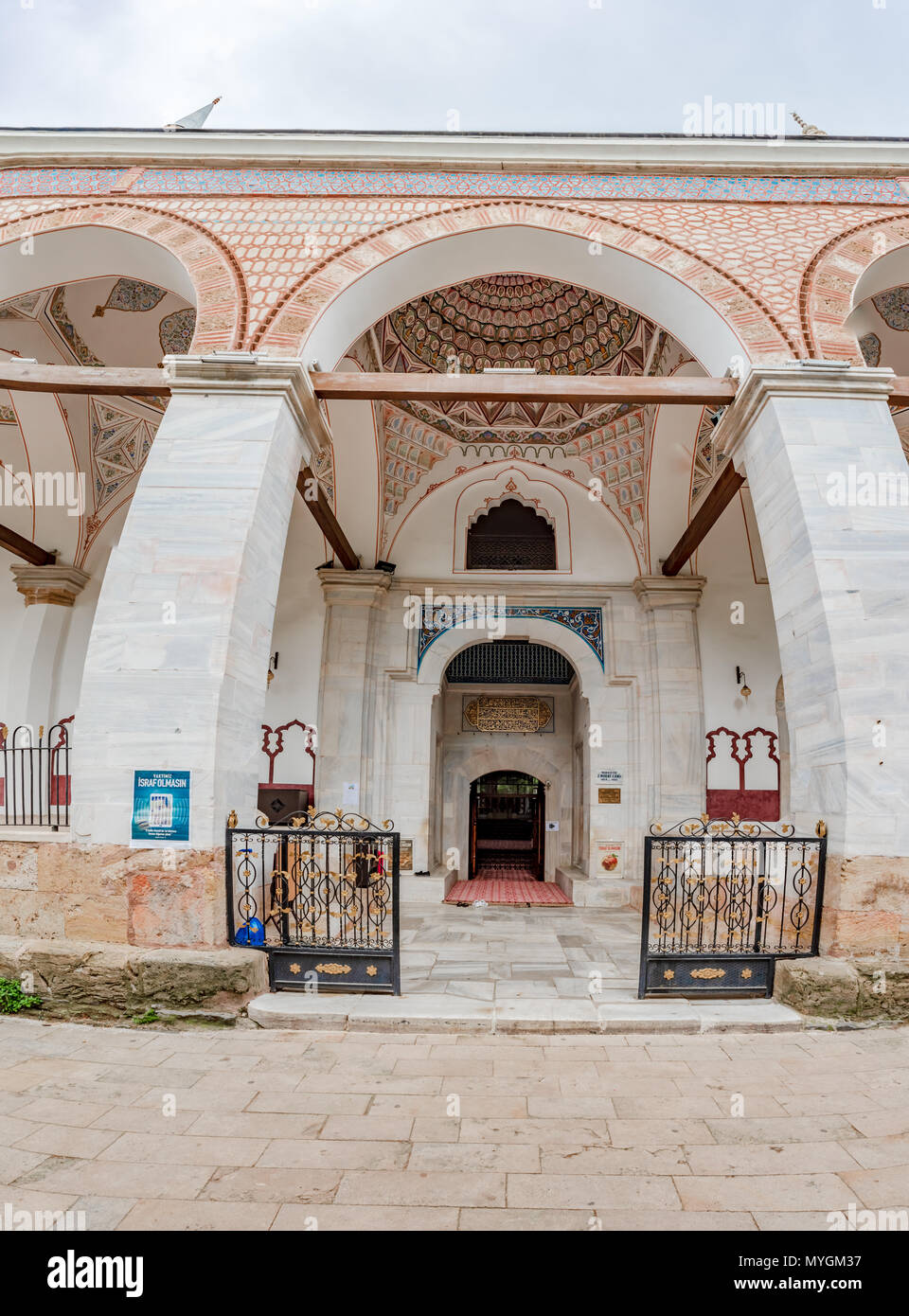 View of Murat II mosque at Muradiye complex or Complex of Sultan Murat ...