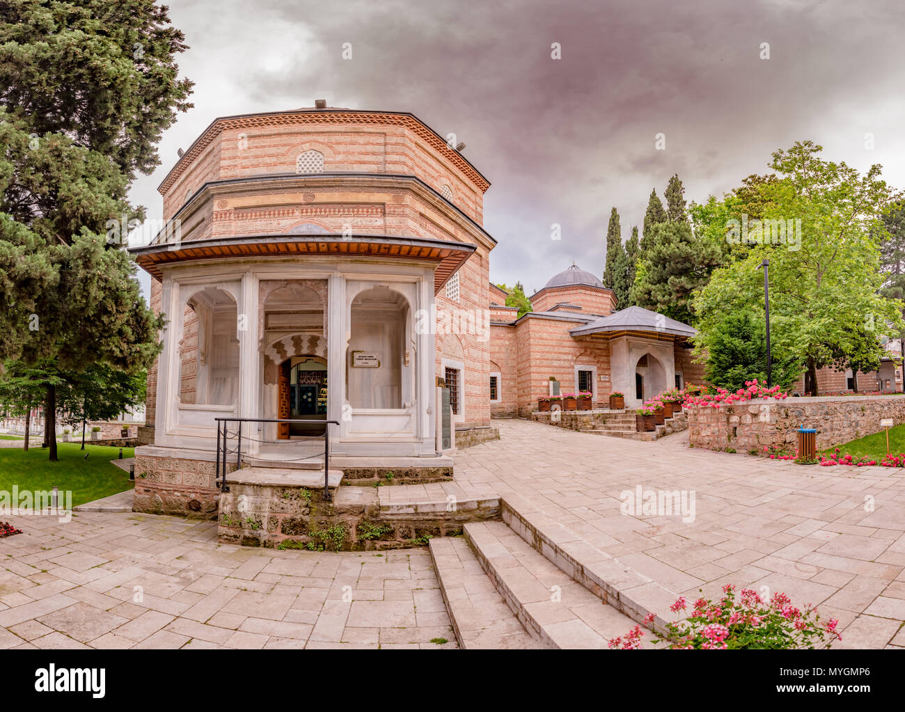 Exterior of view of shahzada(prince) Ahmed tomb, mausoleum at Muradiye ...