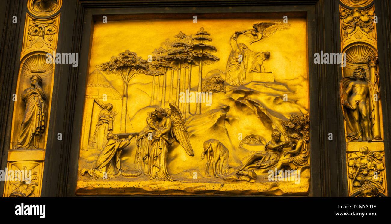 Abraham Gates of Paradise Ghiberti Bronze Door Bapistry Duomo Cathedral ...