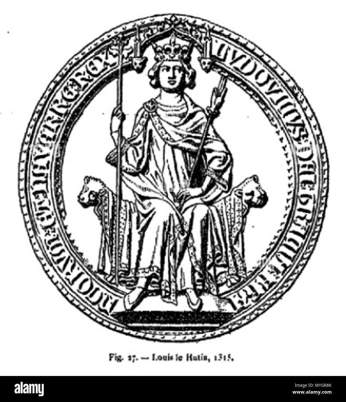 . English: Louis X . 1880. Germain Demay 250 Huttin Stock Photo - Alamy