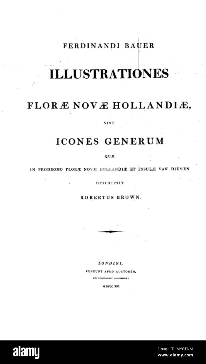 . This is an image of the frontispiece of Ferdinand Bauer's 19th ...