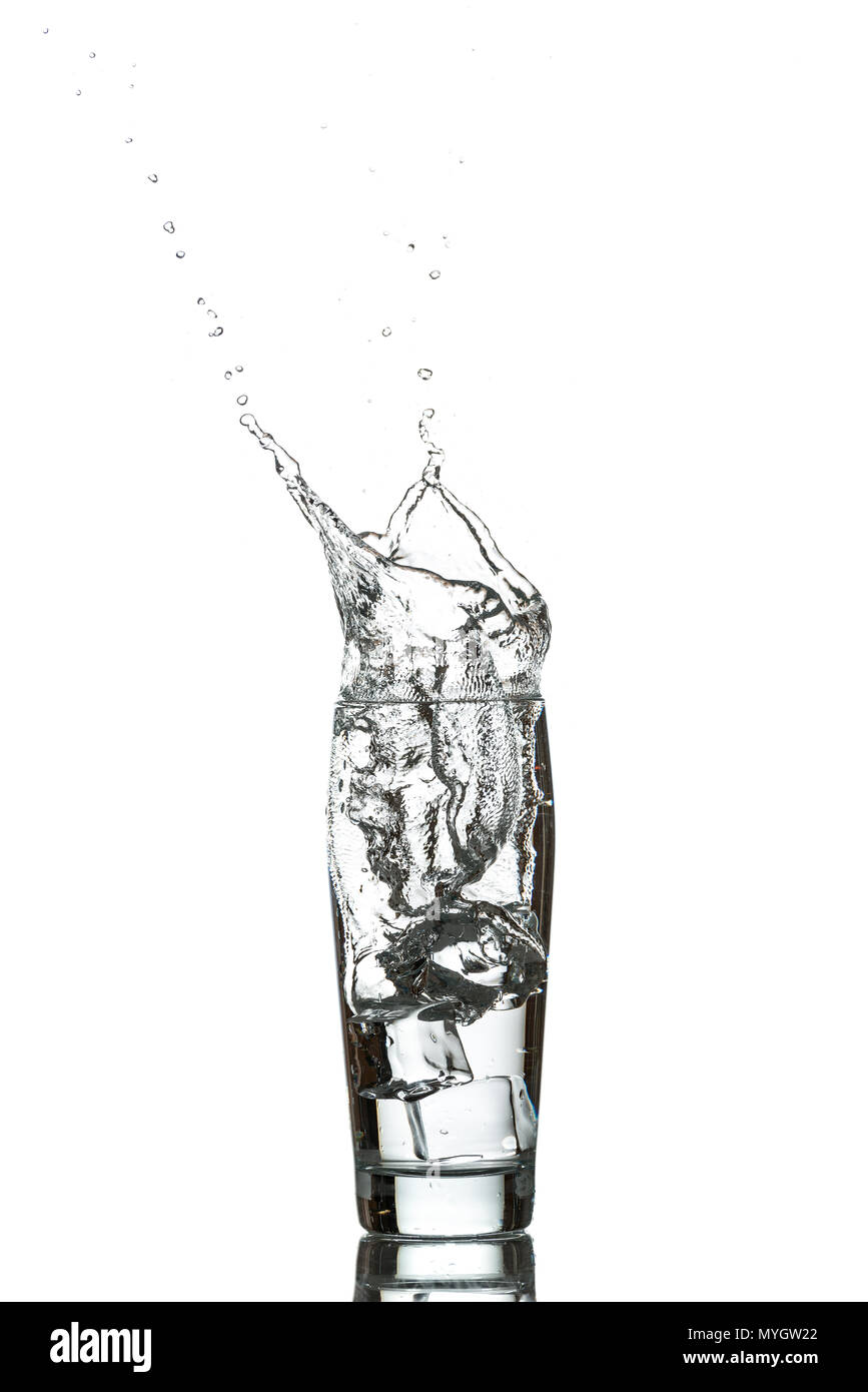 Glass of water with ice cubes Stock Photo - Alamy