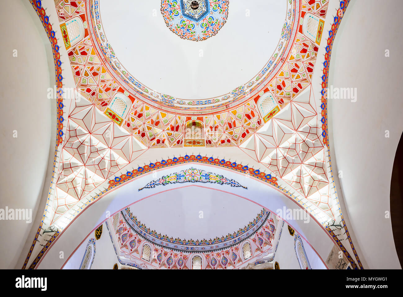 View of Murat II mosque at Muradiye complex or Complex of Sultan Murat ...