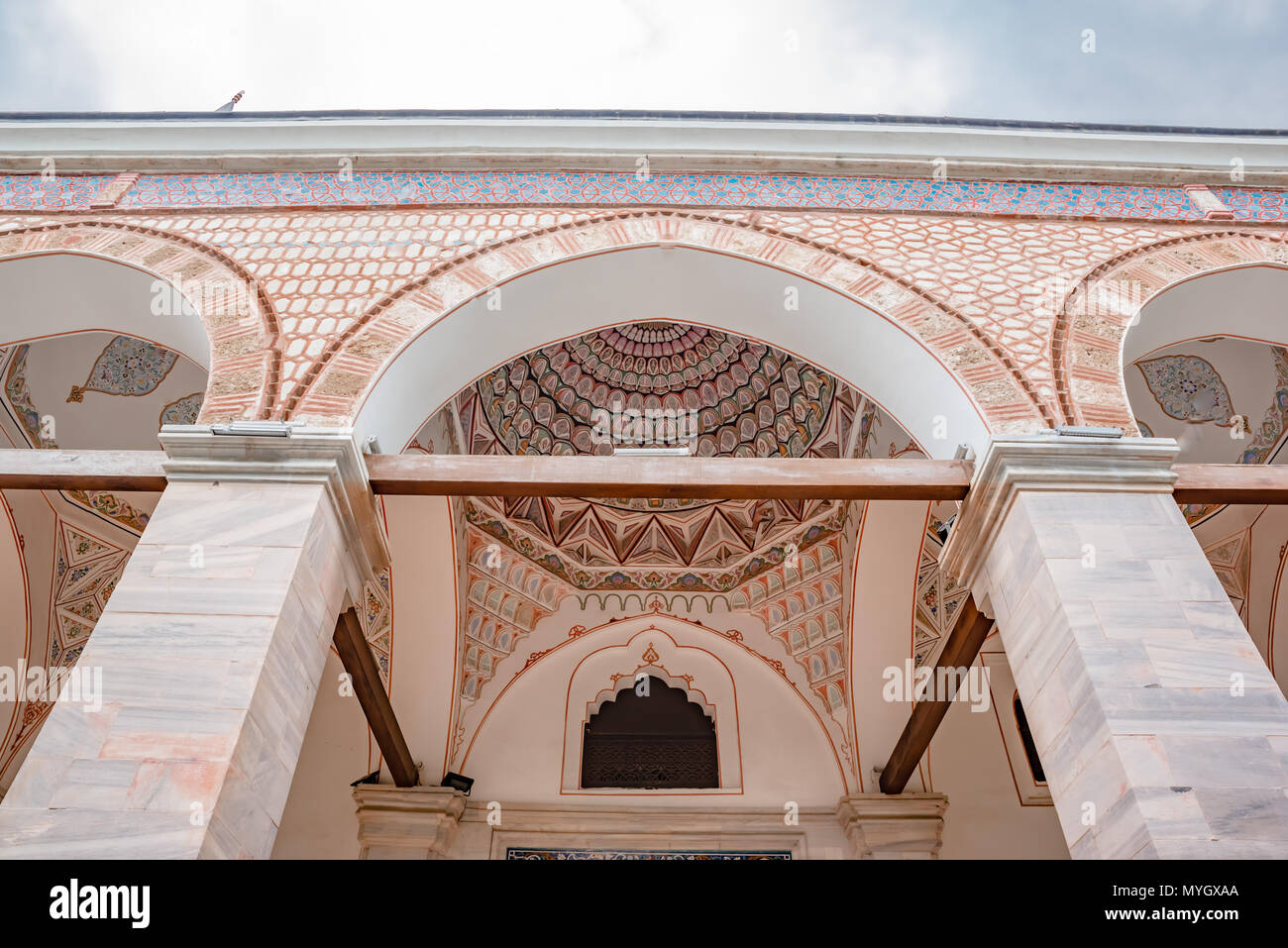 View of Murat II mosque at Muradiye complex or Complex of Sultan Murat ...
