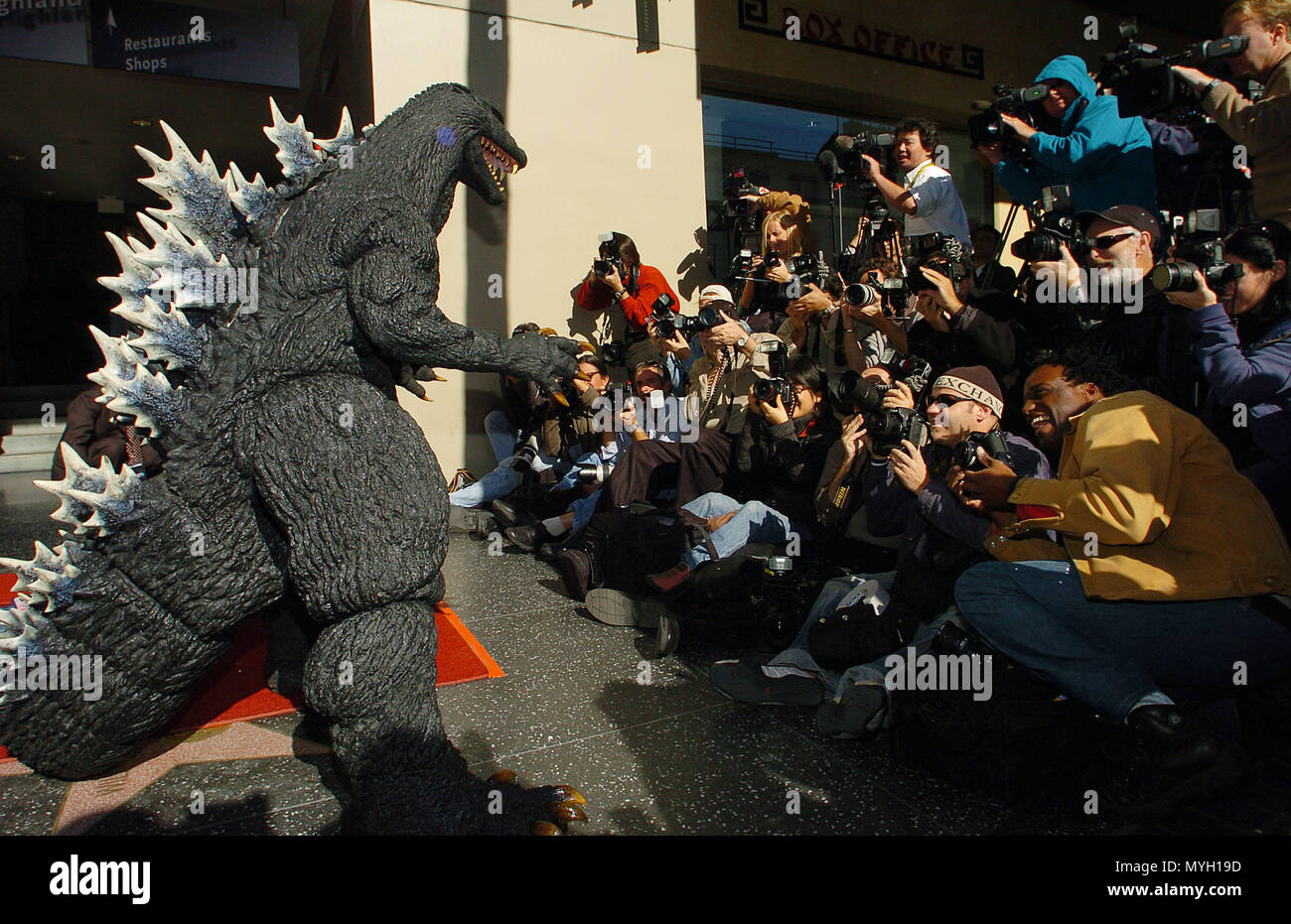 Godzilla received the 2271th star on the Hollywood Walk of Fame in Los ...