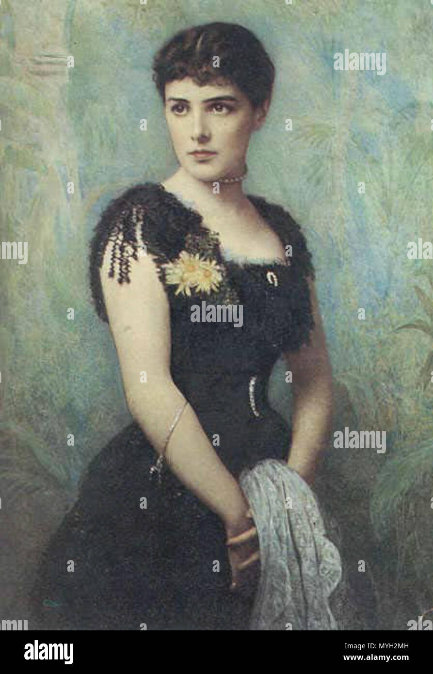 . English: Jennie Churchill (1854-1921) . circa 1880. Unknown 273 Jenniejerome1854 Stock Photo ...