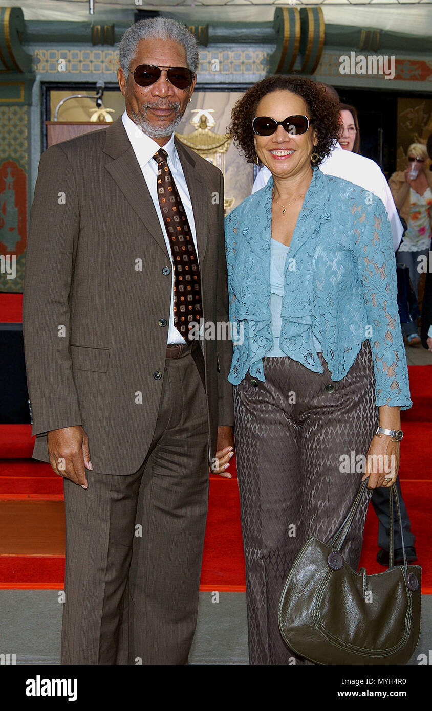 Morgan Freeman and wife attending tne ceremony of Sherry Lansing ...