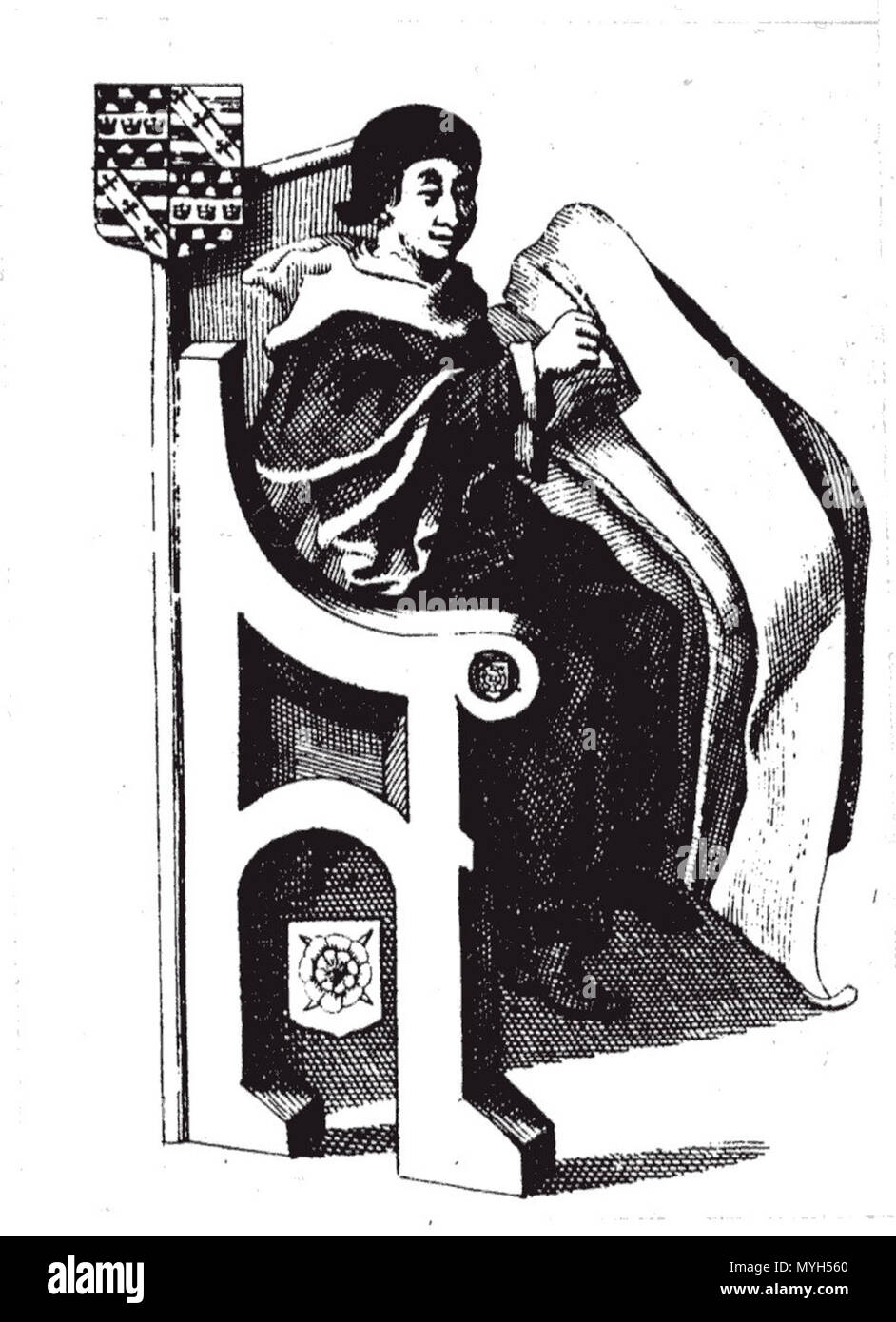 . English: 1845 reproduction of 15th century illustration depicting ...