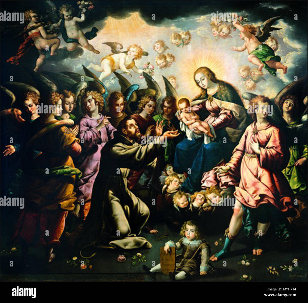 . Español: La aparición de la Virgen y el Niño a San Francisco, Museo Nacional de Arte, Ciudad ...