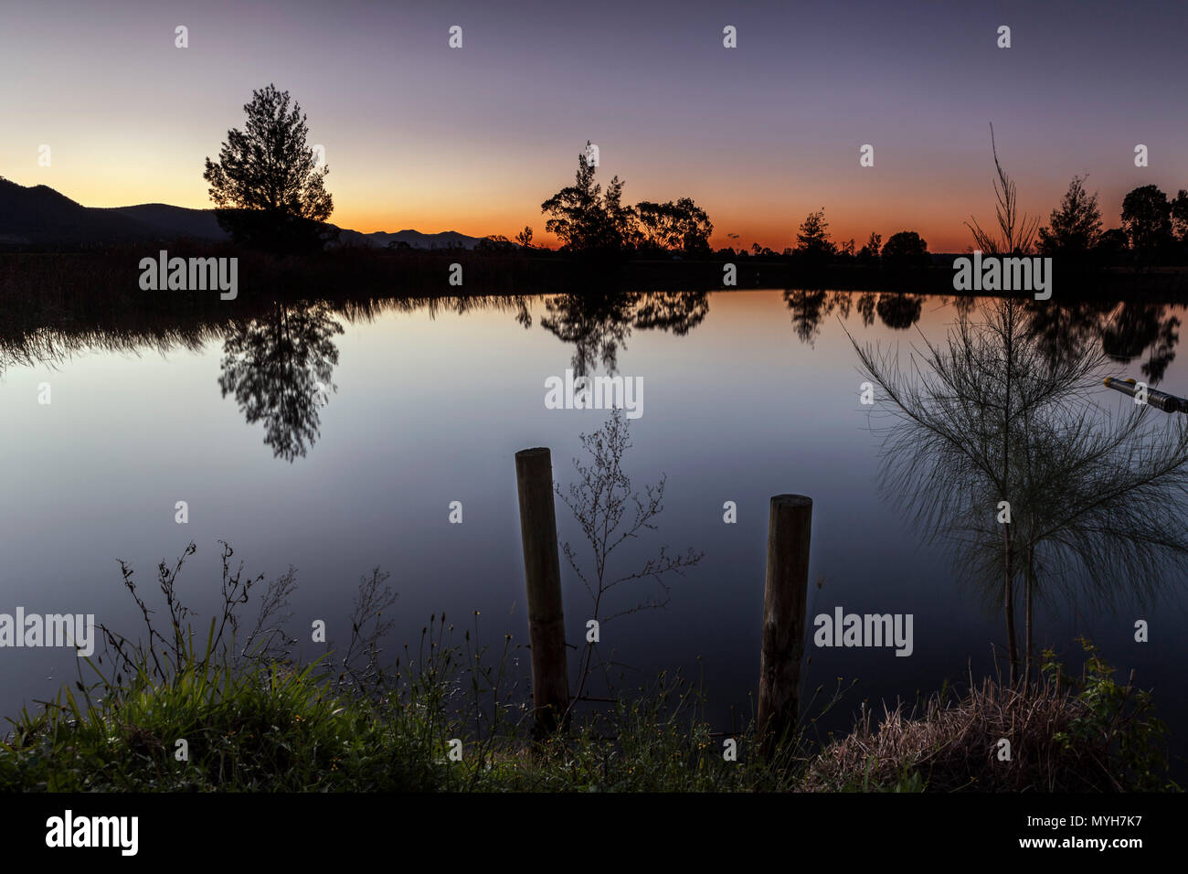 The Dam at Sunset Stock Photo - Alamy