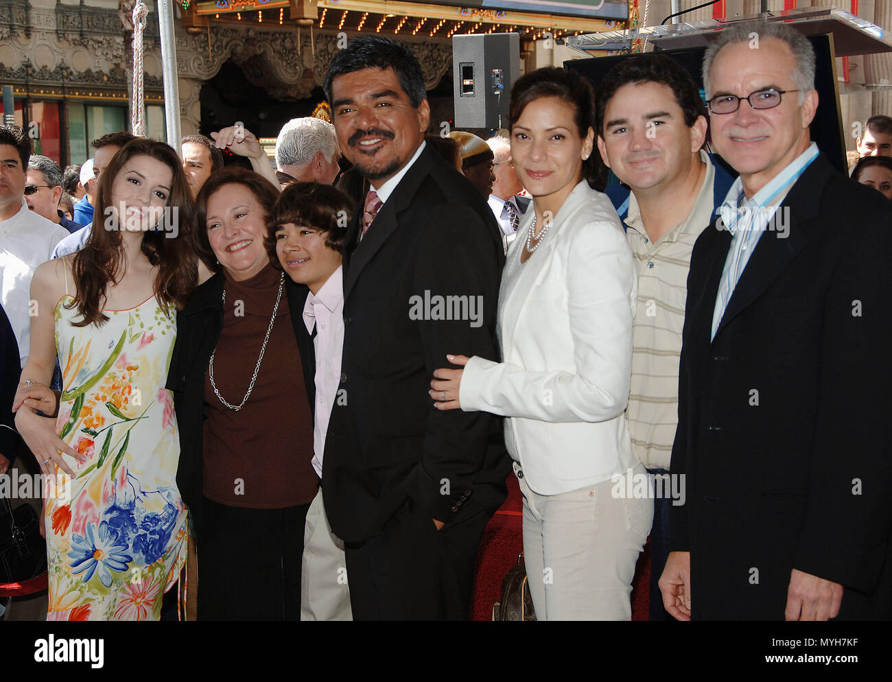 George Lopez ( with the cast of his show ) was Honored with the Star on ...