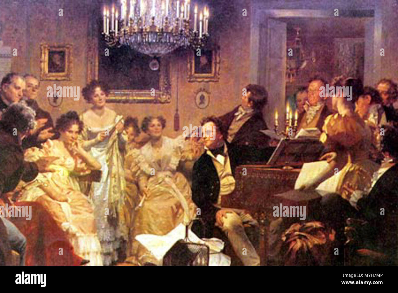 . Schubertiade . detail . 1897 287 Julius Schmid Schubertiade Detail Stock Photo - Alamy