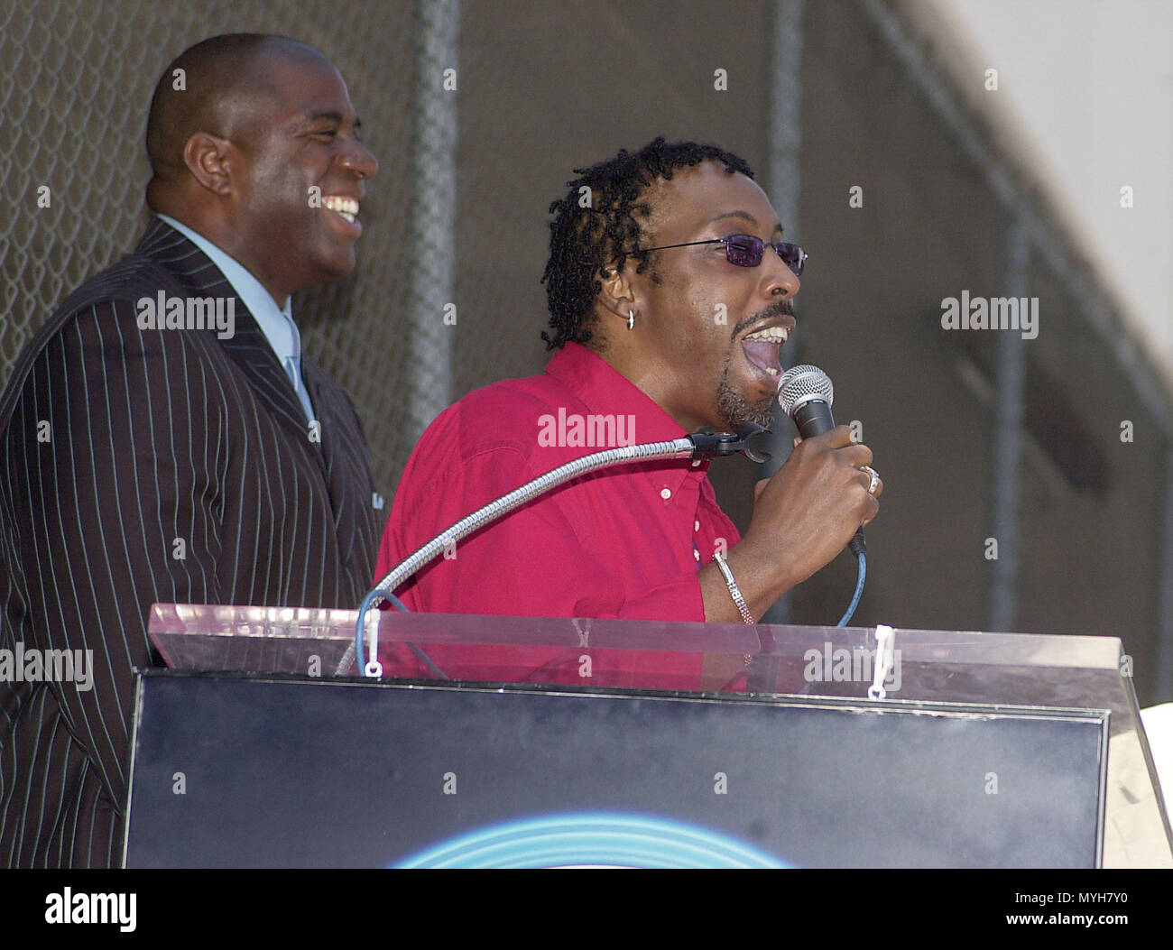 Magic Johnson received a star on the Hollywood Blvd Walk of Fame in Los ...