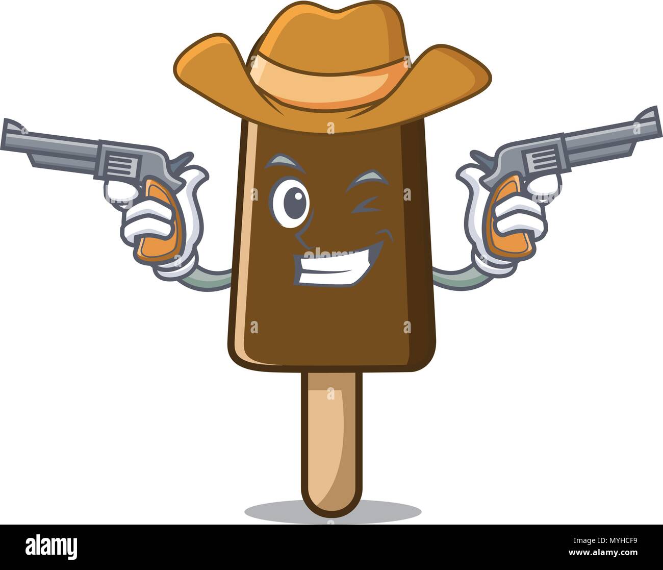 Cowboy chocolate ice cream character cartoon Stock Vector Image & Art ...