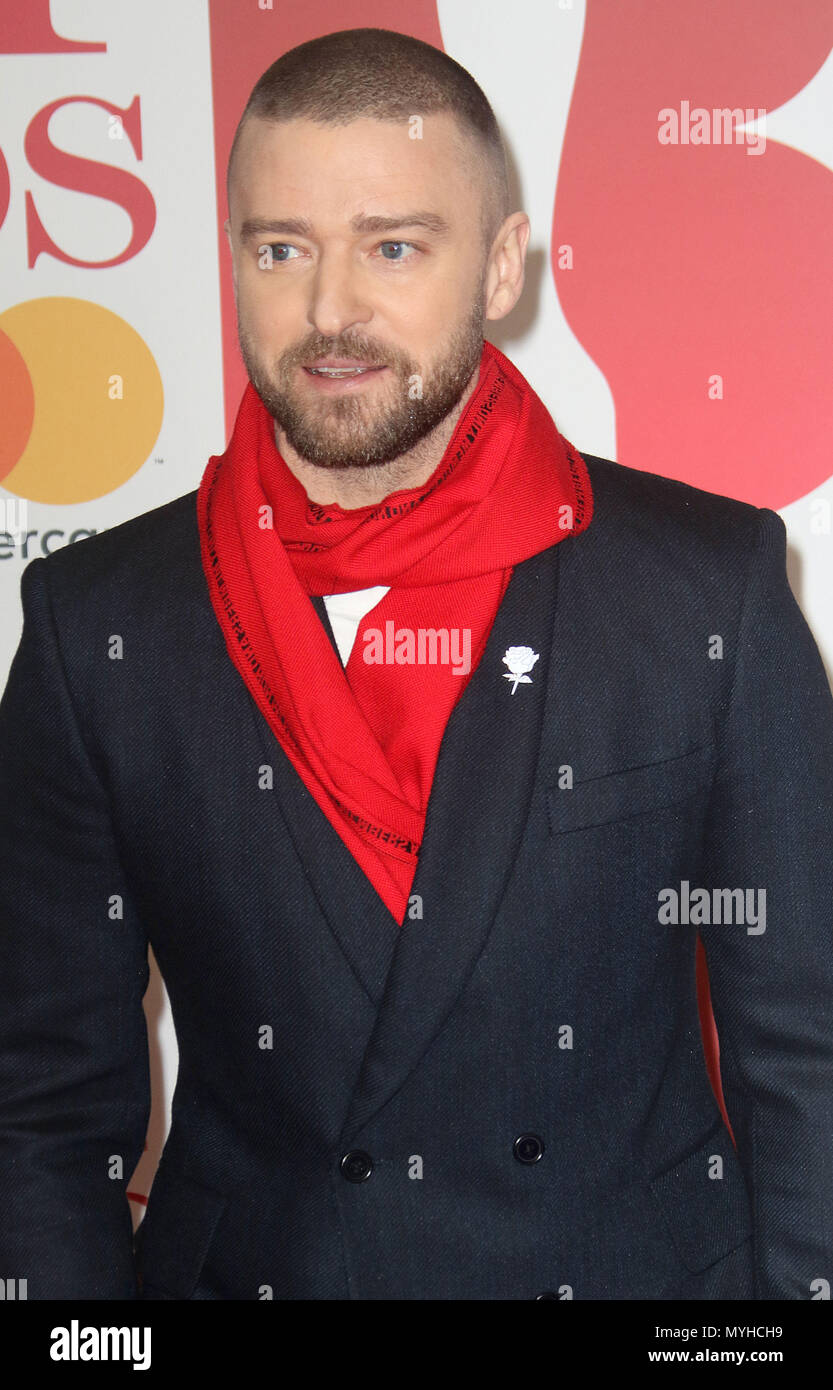 Feb 21, 2018 - Justin Timberlake attending the BRITS Awards 2018 at O2 ...