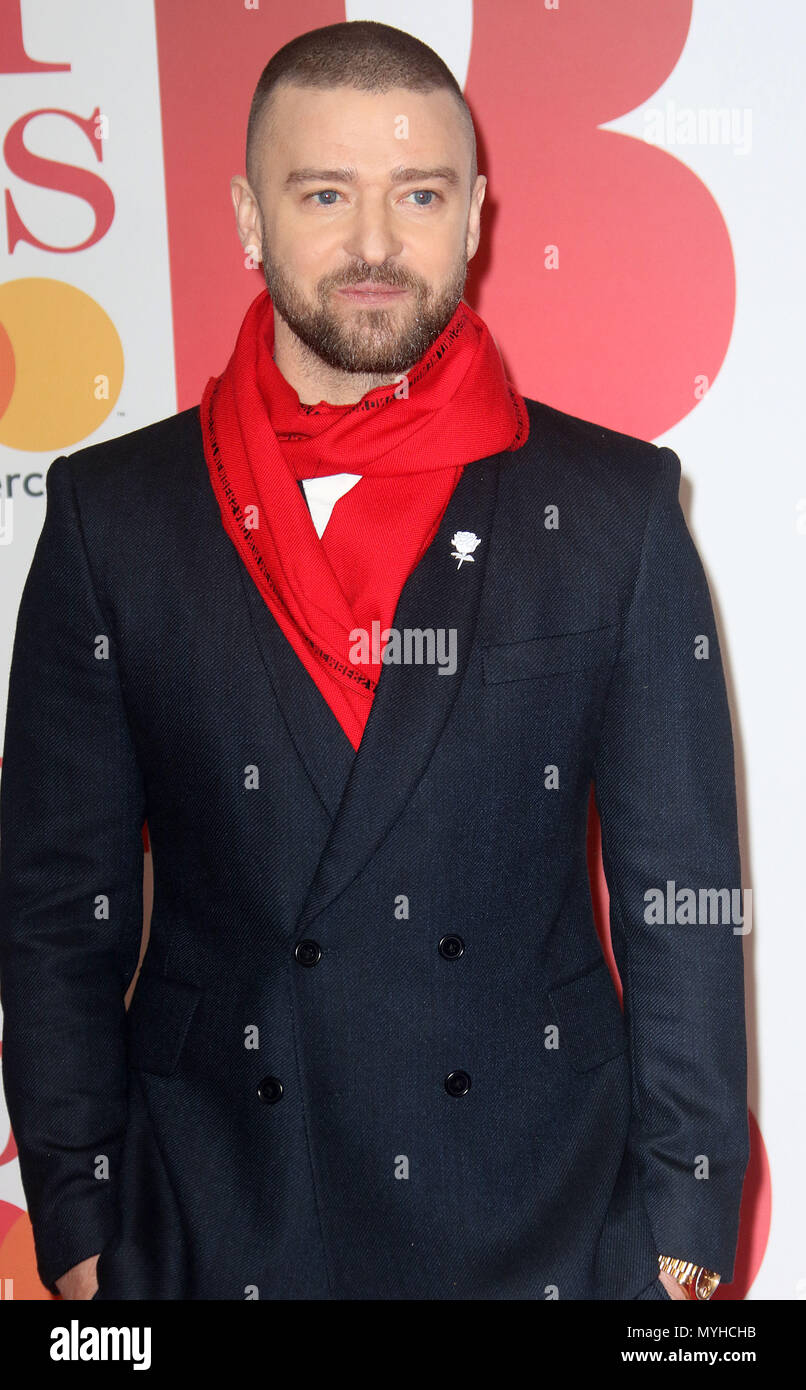Feb 21, 2018 - Justin Timberlake attending the BRITS Awards 2018 at O2 ...