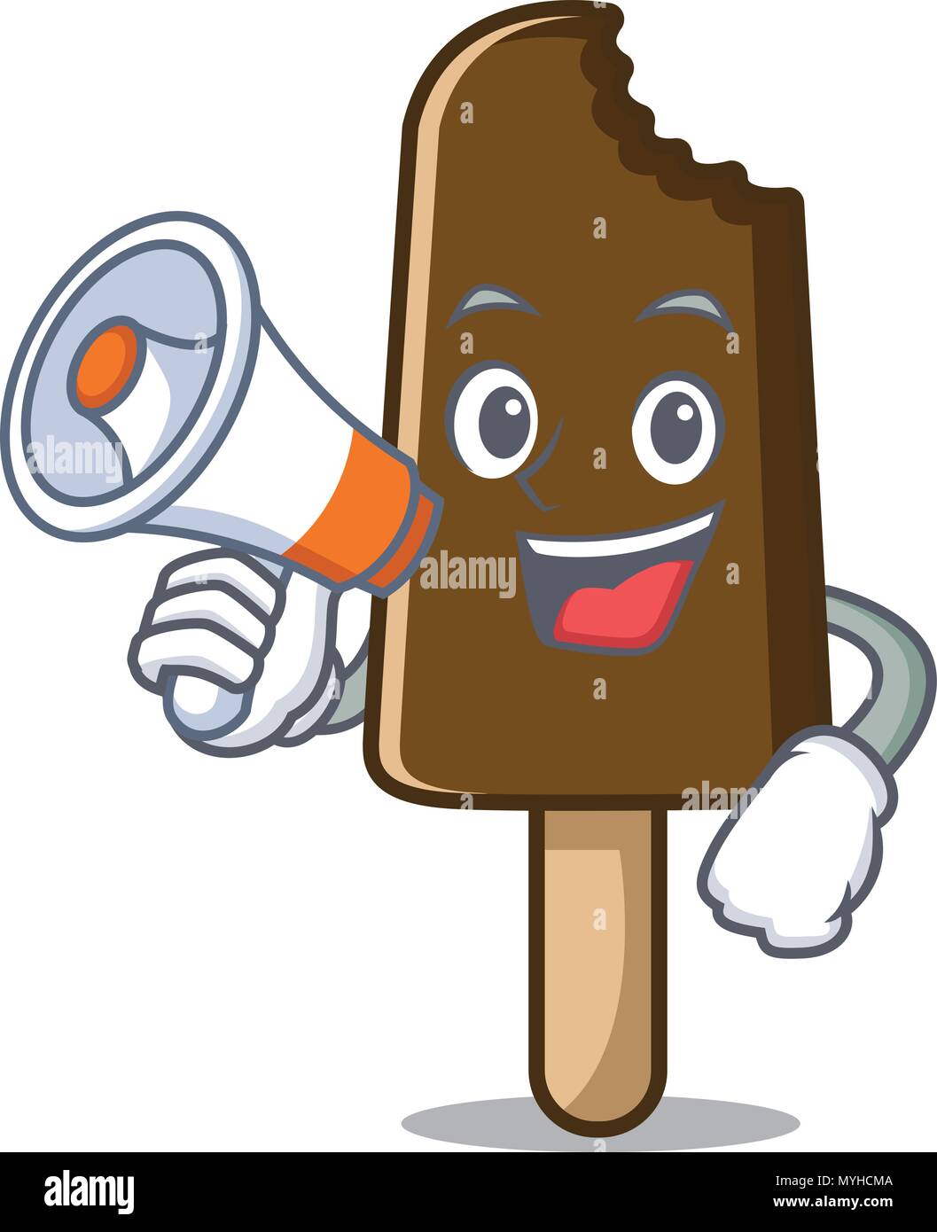 With megaphone chocolate ice cream character cartoon Stock Vector Image ...