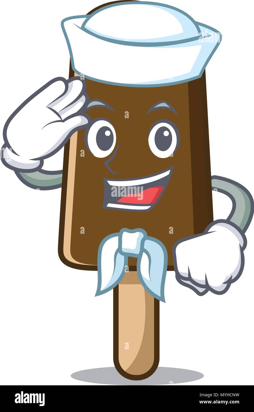 Sailor chocolate ice cream character cartoon Stock Vector Image & Art ...