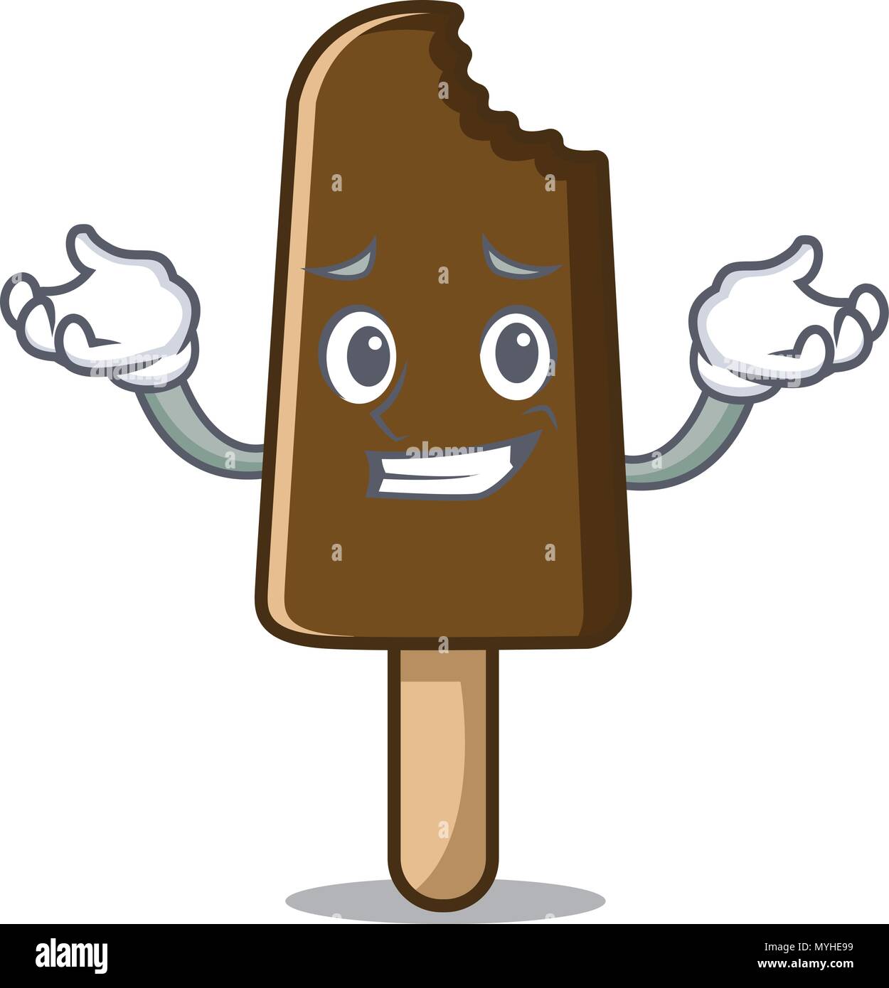 Grinning chocolate ice cream character cartoon Stock Vector Image & Art ...