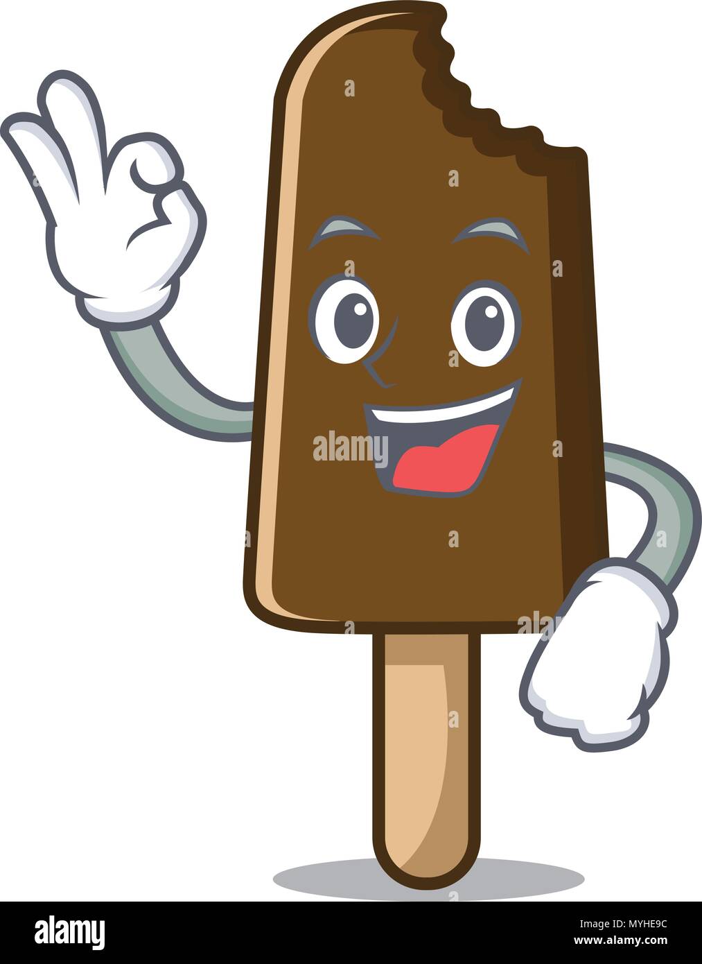 Okay chocolate ice cream character cartoon Stock Vector Image & Art - Alamy