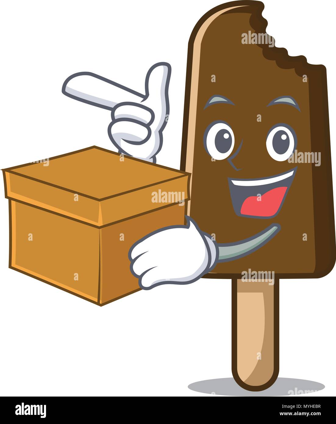 With box chocolate ice cream character cartoon Stock Vector Image & Art ...