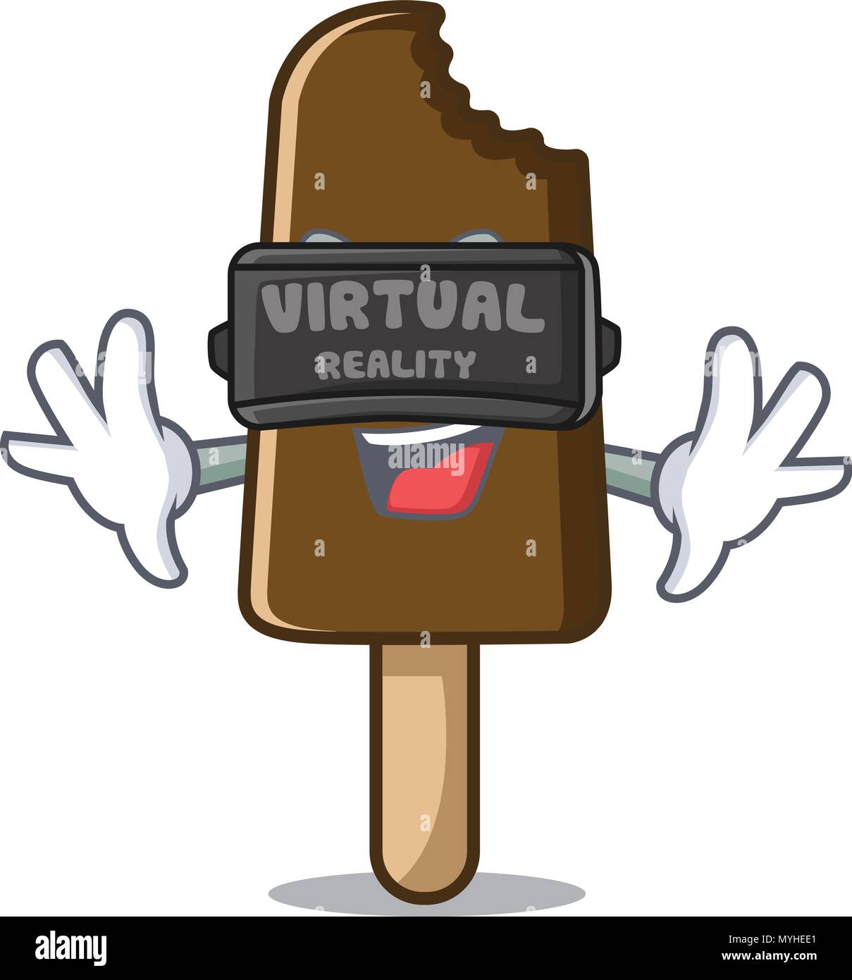 Virtual reality chocolate ice cream mascot cartoon Stock Vector Image ...