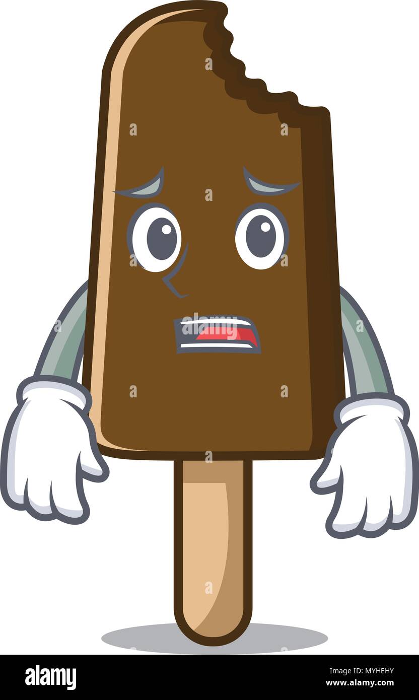 Afraid chocolate ice cream mascot cartoon Stock Vector Image & Art - Alamy