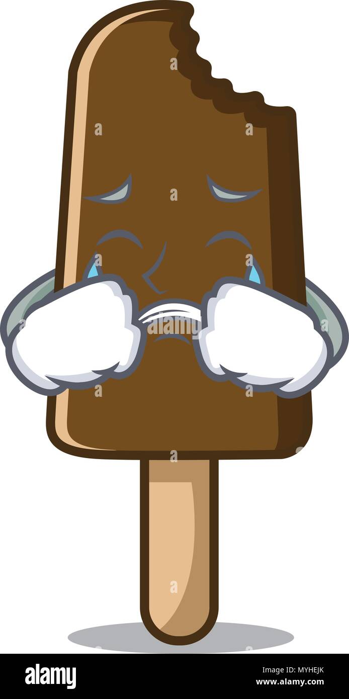 Crying chocolate ice cream mascot cartoon Stock Vector Image & Art - Alamy