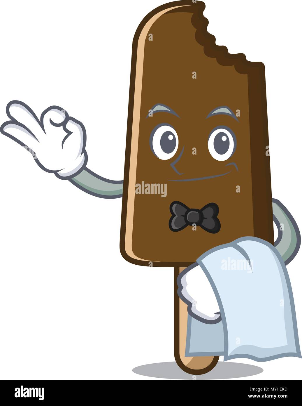 Waiter chocolate ice cream mascot cartoon Stock Vector Image & Art - Alamy
