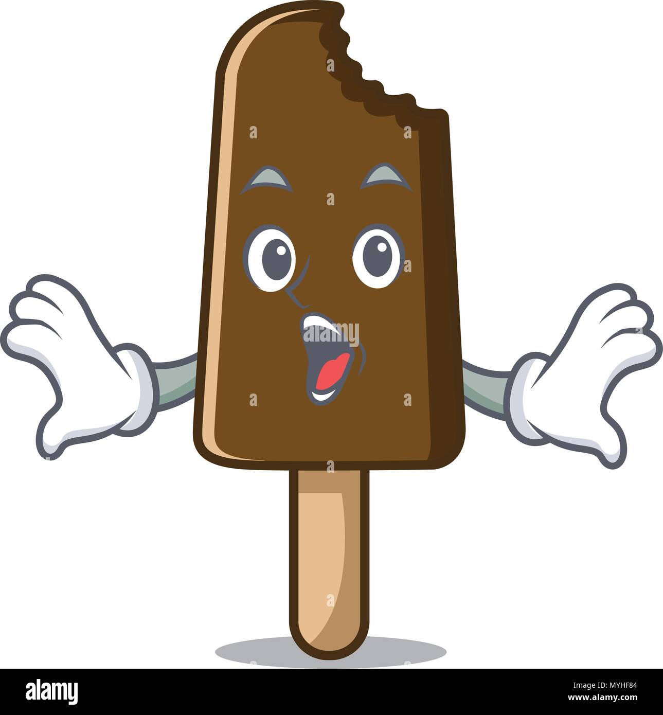 Surprised chocolate ice cream mascot cartoon Stock Vector Image & Art ...
