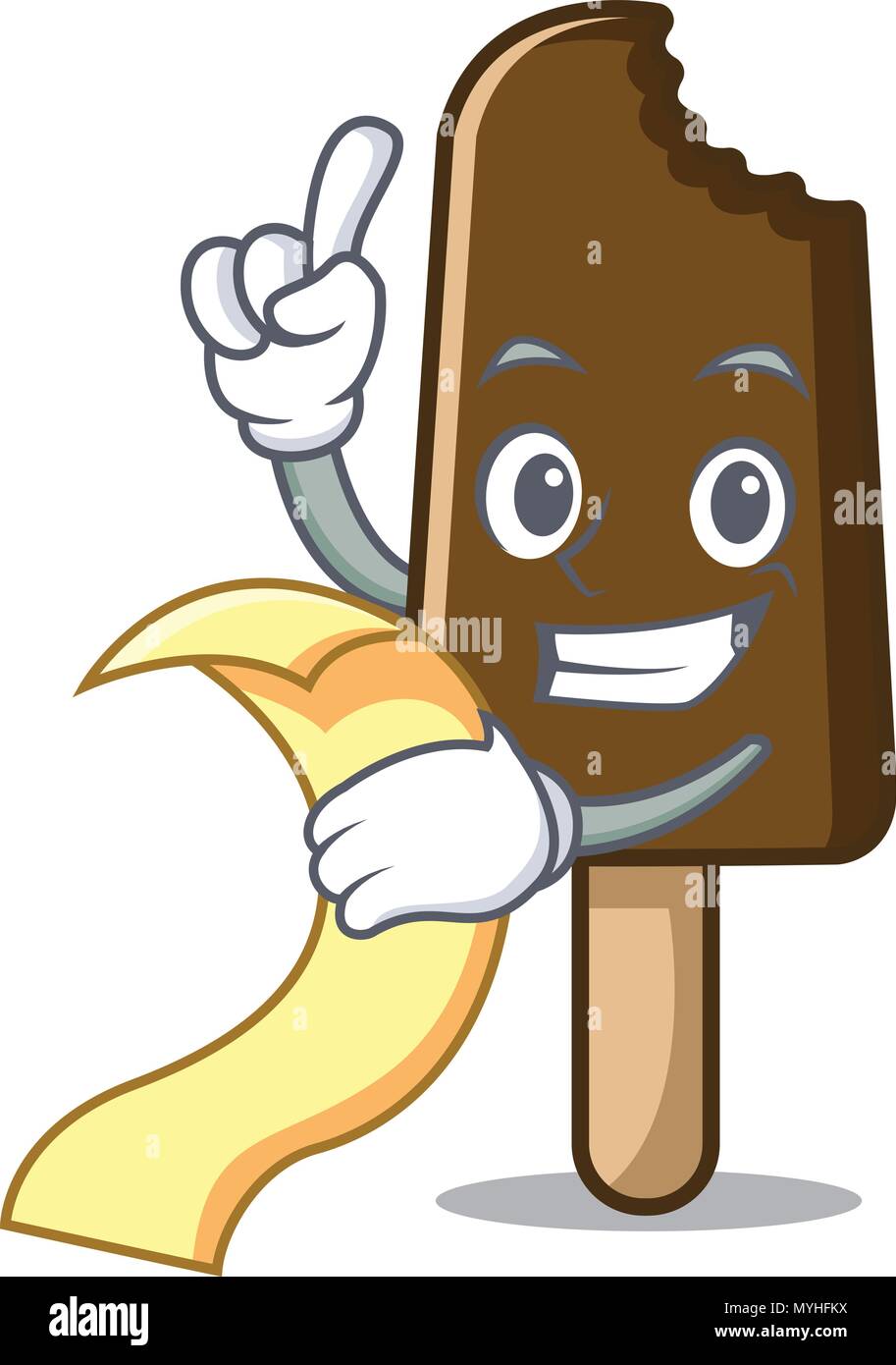 With menu chocolate ice cream mascot cartoon Stock Vector Image & Art ...