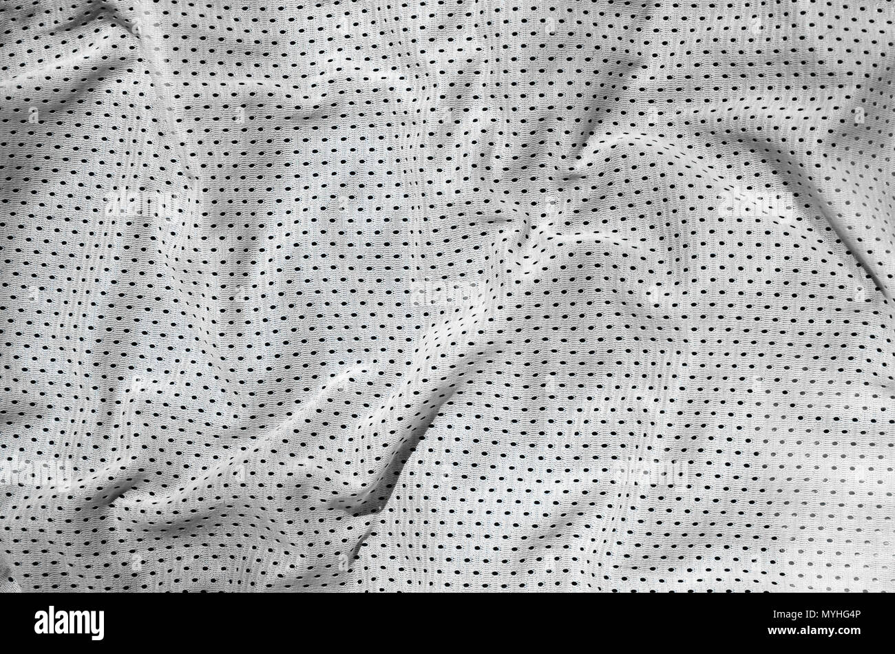 Sport clothing fabric texture background. Top view of white polyester ...