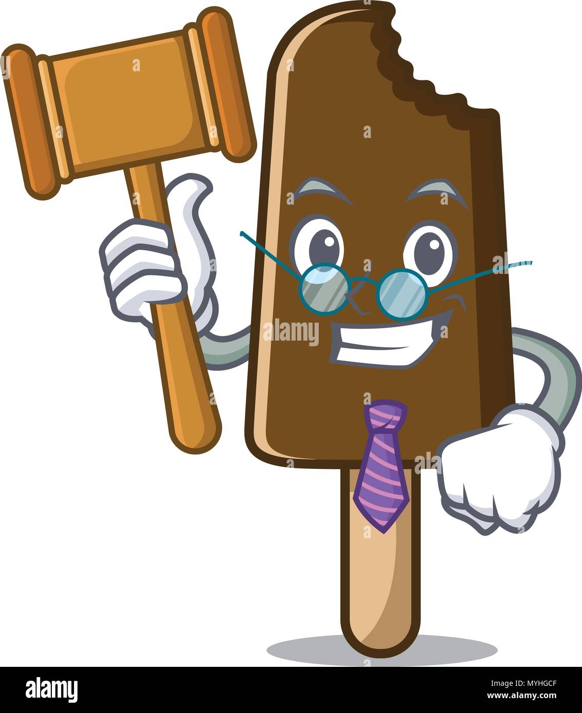 Judge chocolate ice cream mascot cartoon Stock Vector Image & Art - Alamy