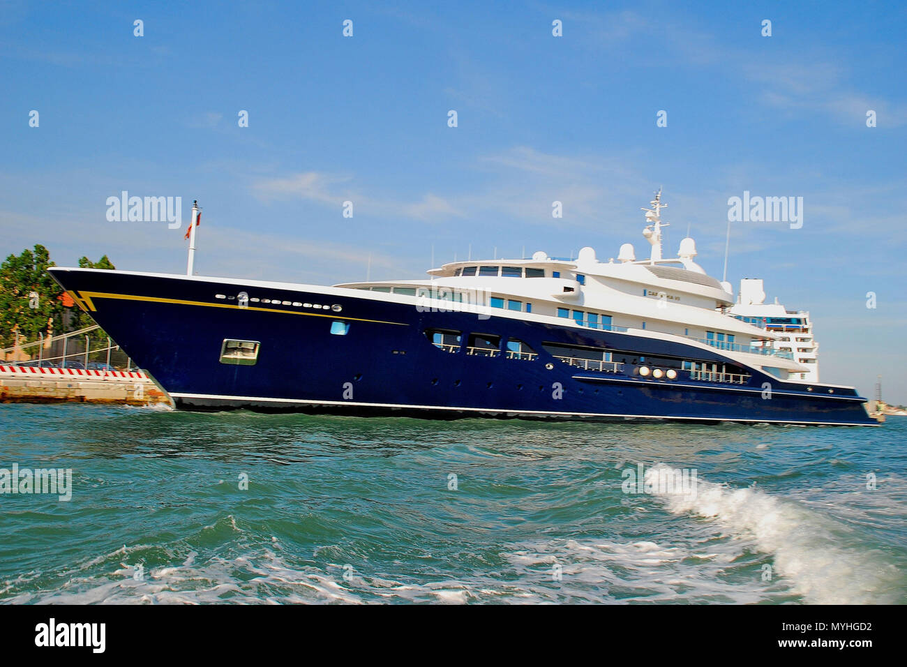 Large modern passenger cruise ship sailing into Venice, Italy Stock ...