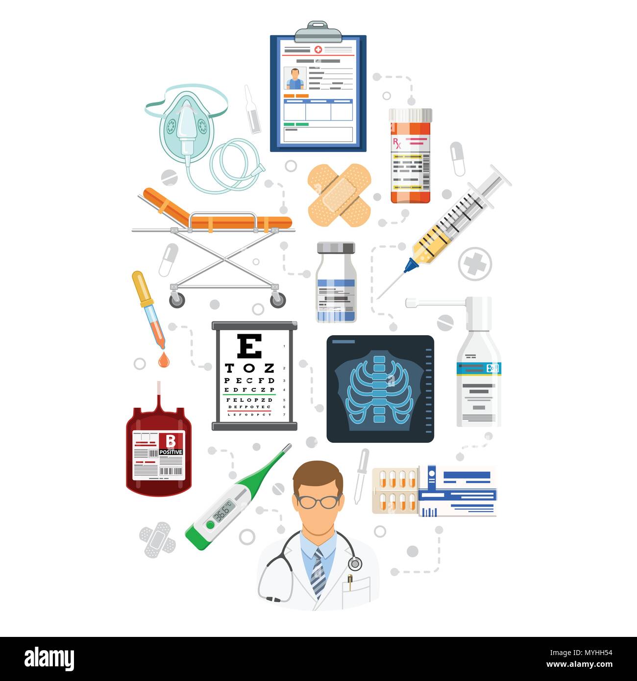 Medical record concept flat Cut Out Stock Images & Pictures - Alamy