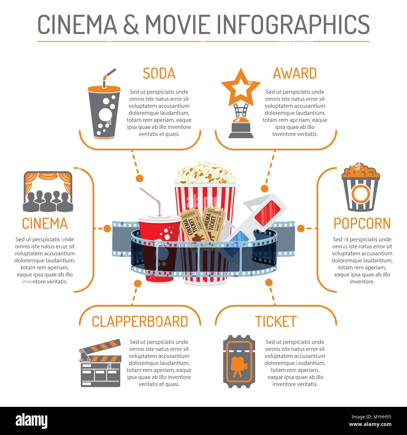 Cinema and Movie infographics Stock Vector Image & Art - Alamy