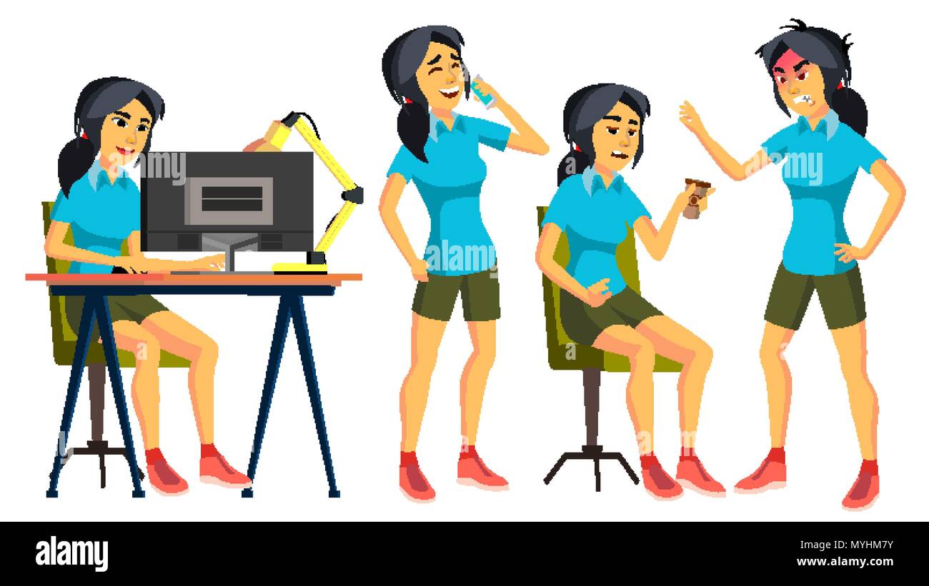 Beautiful chinese servant Stock Vector Images - Alamy