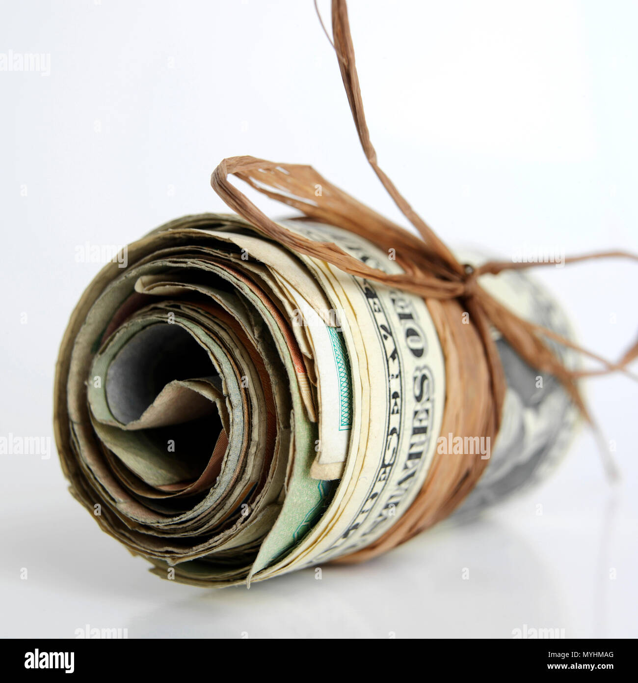 Roll of banknotes Stock Photo - Alamy