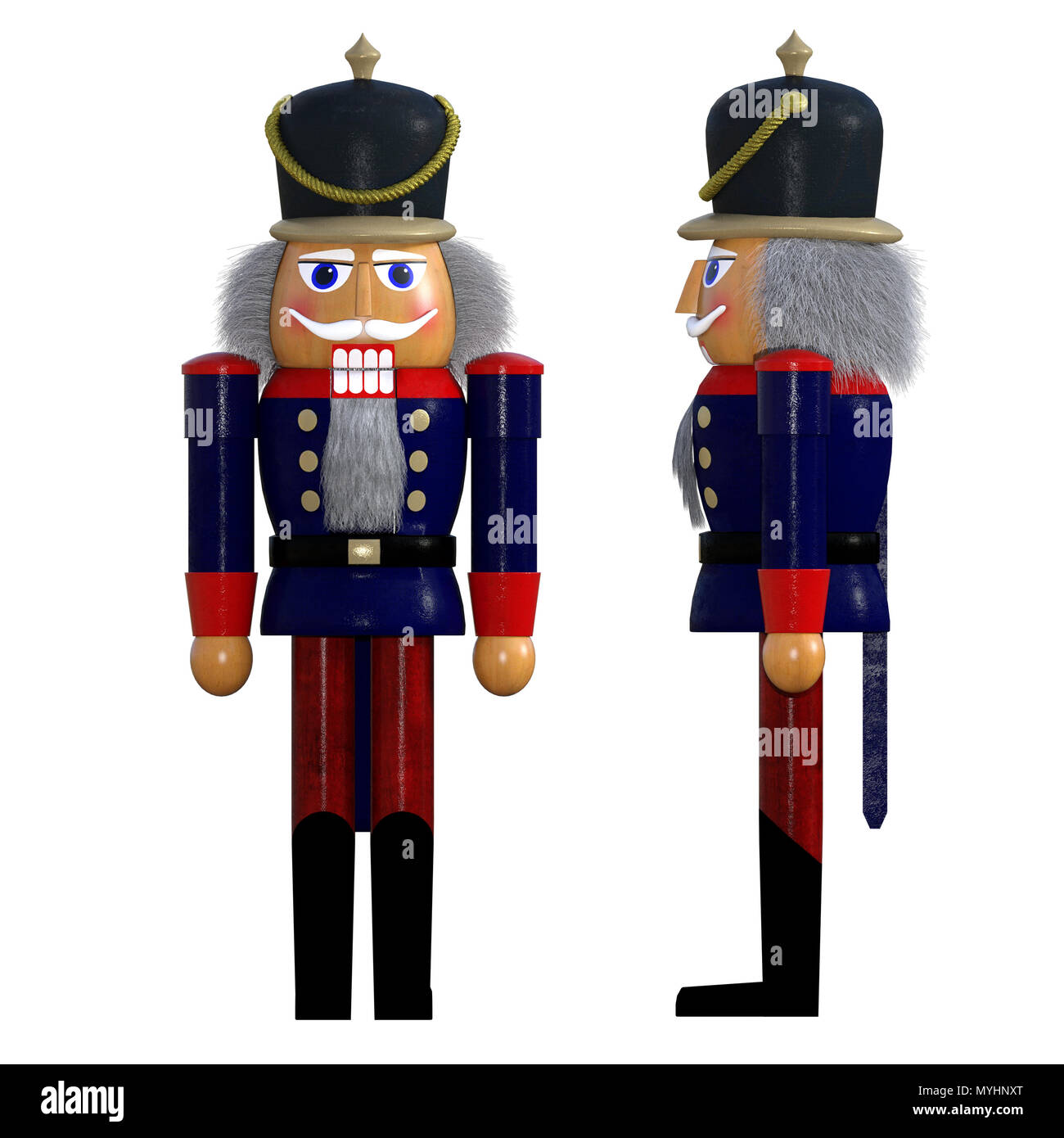 Pair of Soldier Nutcracker isolated on white, 3d render Stock Photo - Alamy