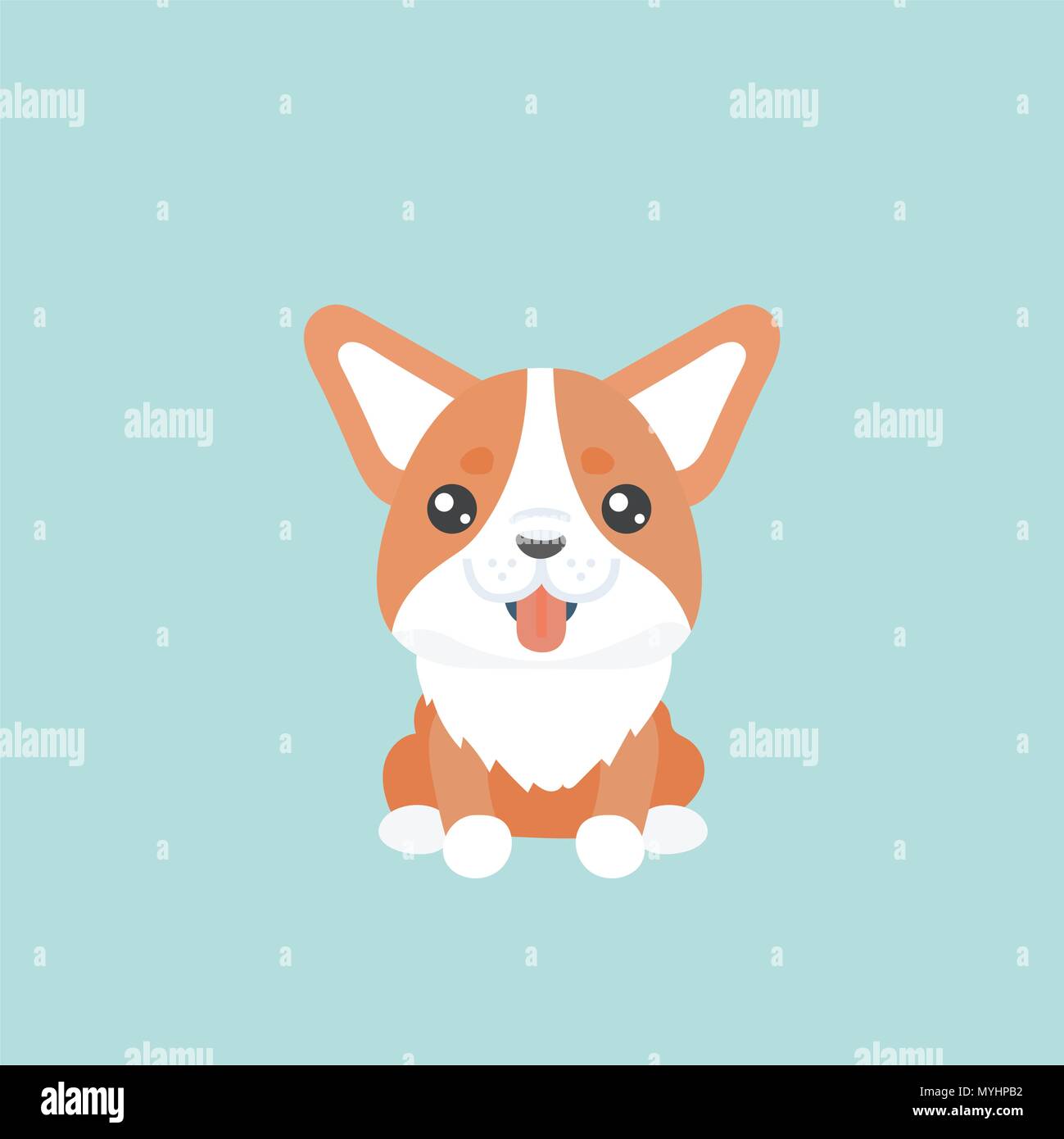 Cute welsh corgi dog vector illustration Stock Vector Image & Art - Alamy