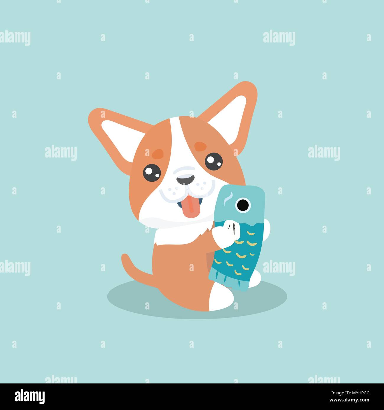Dog welsh corgi breed pembroke Stock Vector Images - Alamy