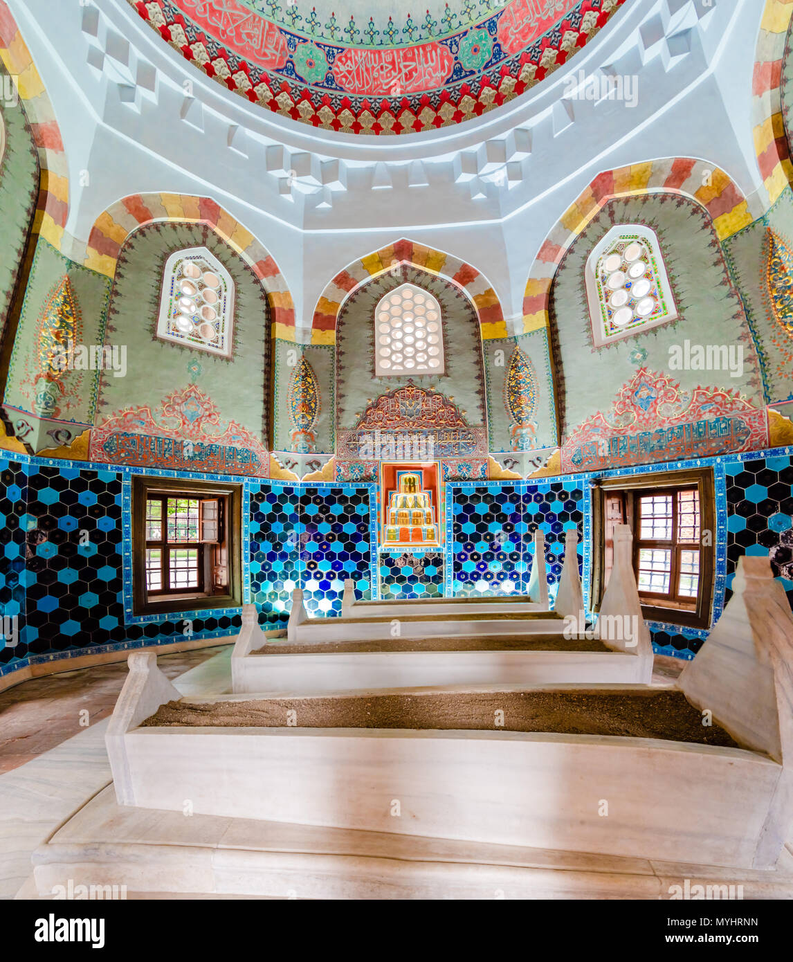 Vew of shahzada(prince) Mahmud tomb, mausoleum at Muradiye complex or ...