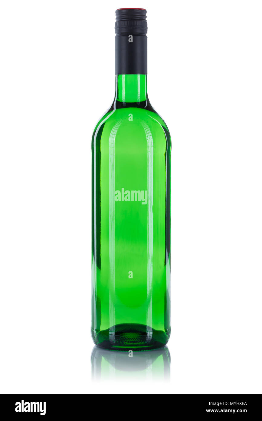 Wine bottle green isolated on a white background Stock Photo - Alamy