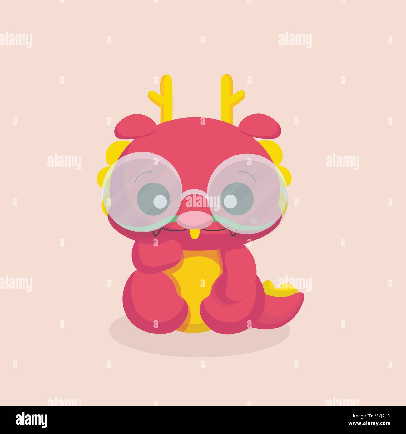 Cute dragon vector illustration Stock Vector Image & Art - Alamy