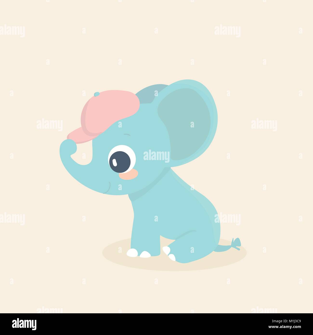 Elephant calf cartoon clipart Stock Vector Images - Alamy