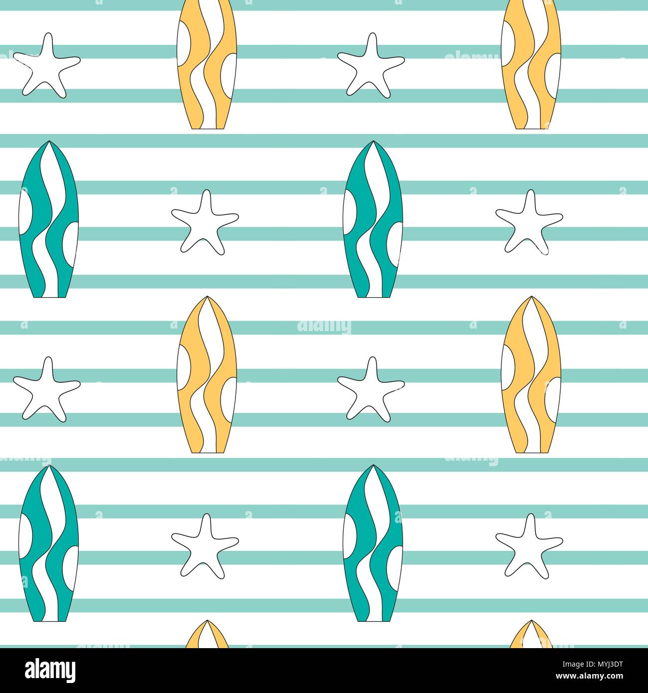 cute cartoon surfboards seamless vector pattern background illustration ...