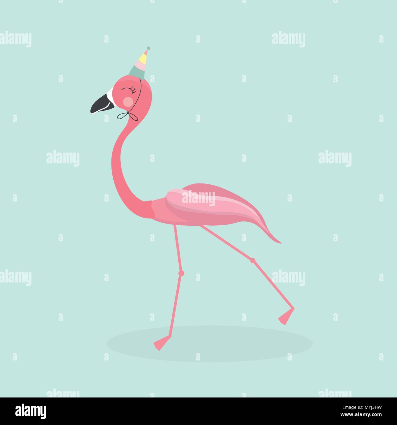 Cute cartoon flamingo Stock Vector Image & Art - Alamy