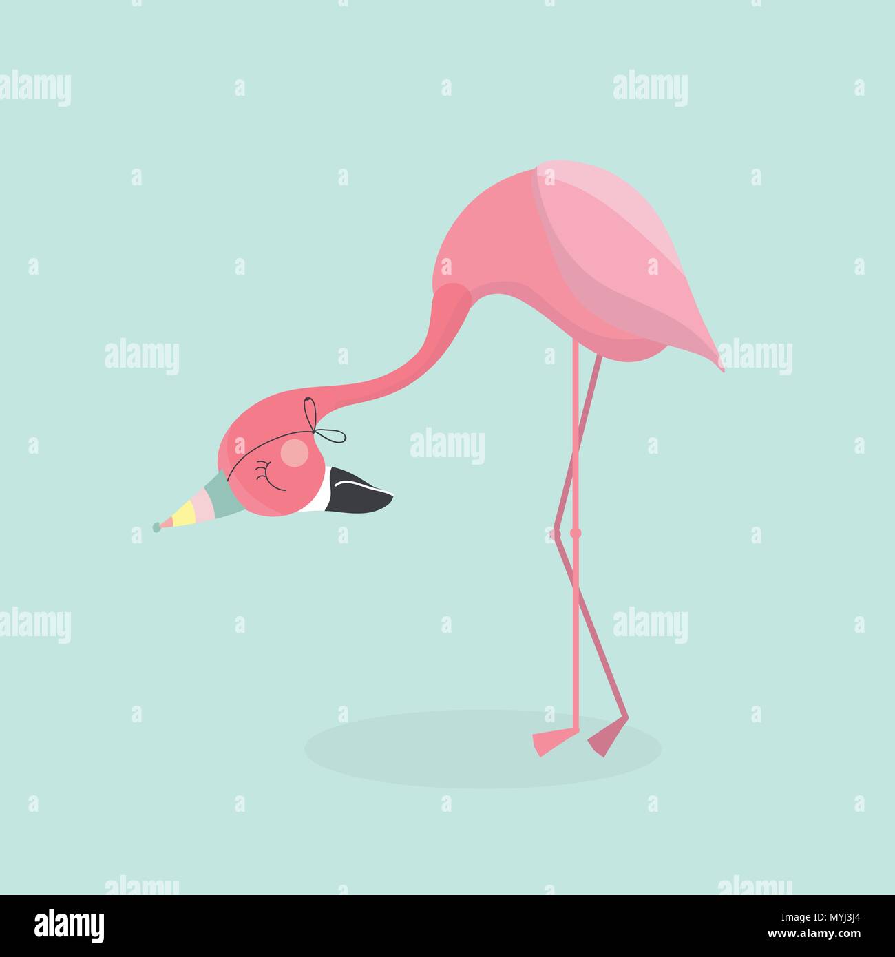 Cute cartoon flamingo Stock Vector Image & Art - Alamy