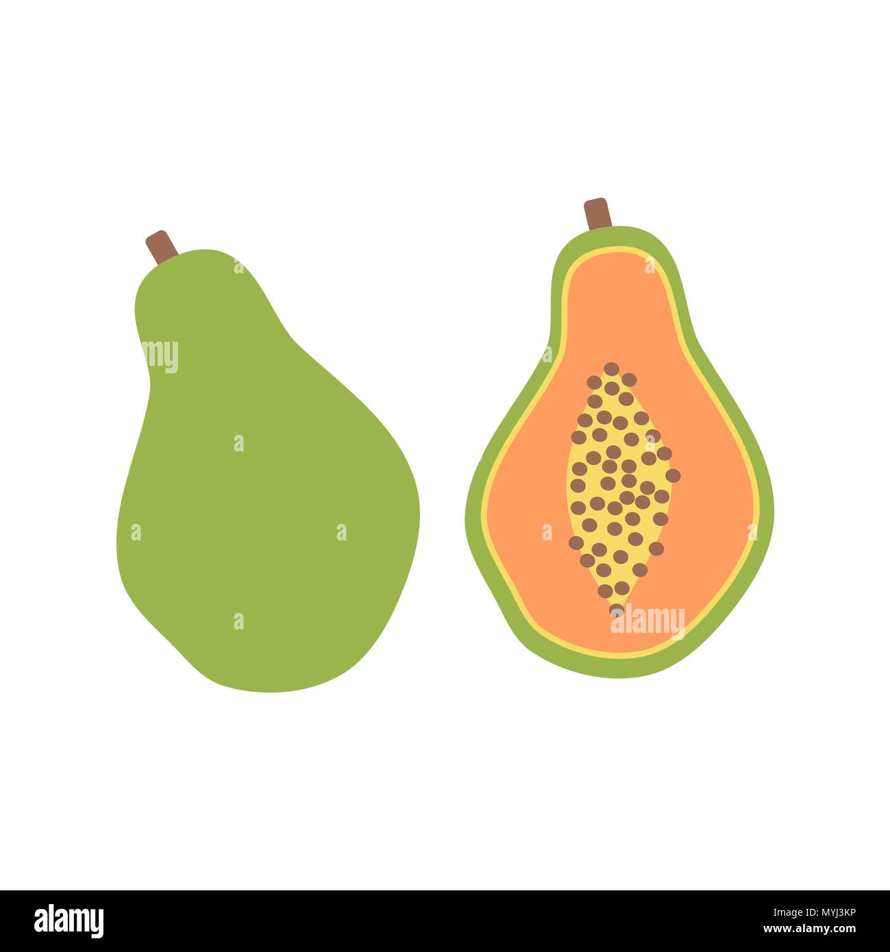 Cartoon papaya delicious nutrition cut hi-res stock photography and ...